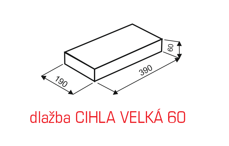 KB-BLOK Dlažba CIHLA Velká 60 Přírodní | KB-BLOK